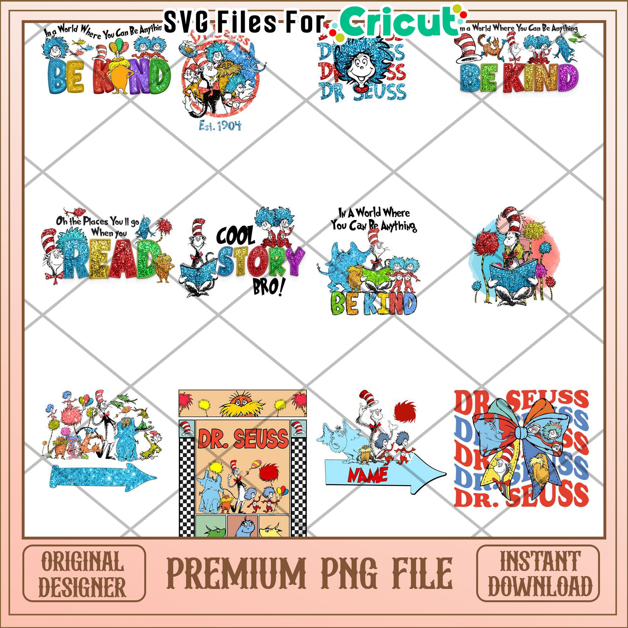 Dr Seuss Inspirational Quotes Bundle PNG for Kids 2023 – svg files for ...