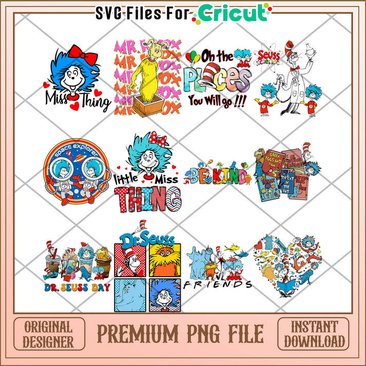 Dr Seuss Inspired Bundle PNG Fun for Kids and Crafts – svg files for cricut
