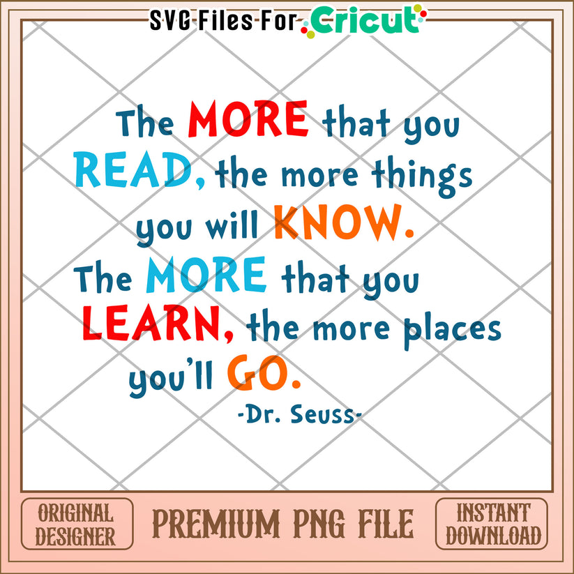 Dr Seuss Quote PNG Printable Instant Download – svg files for cricut