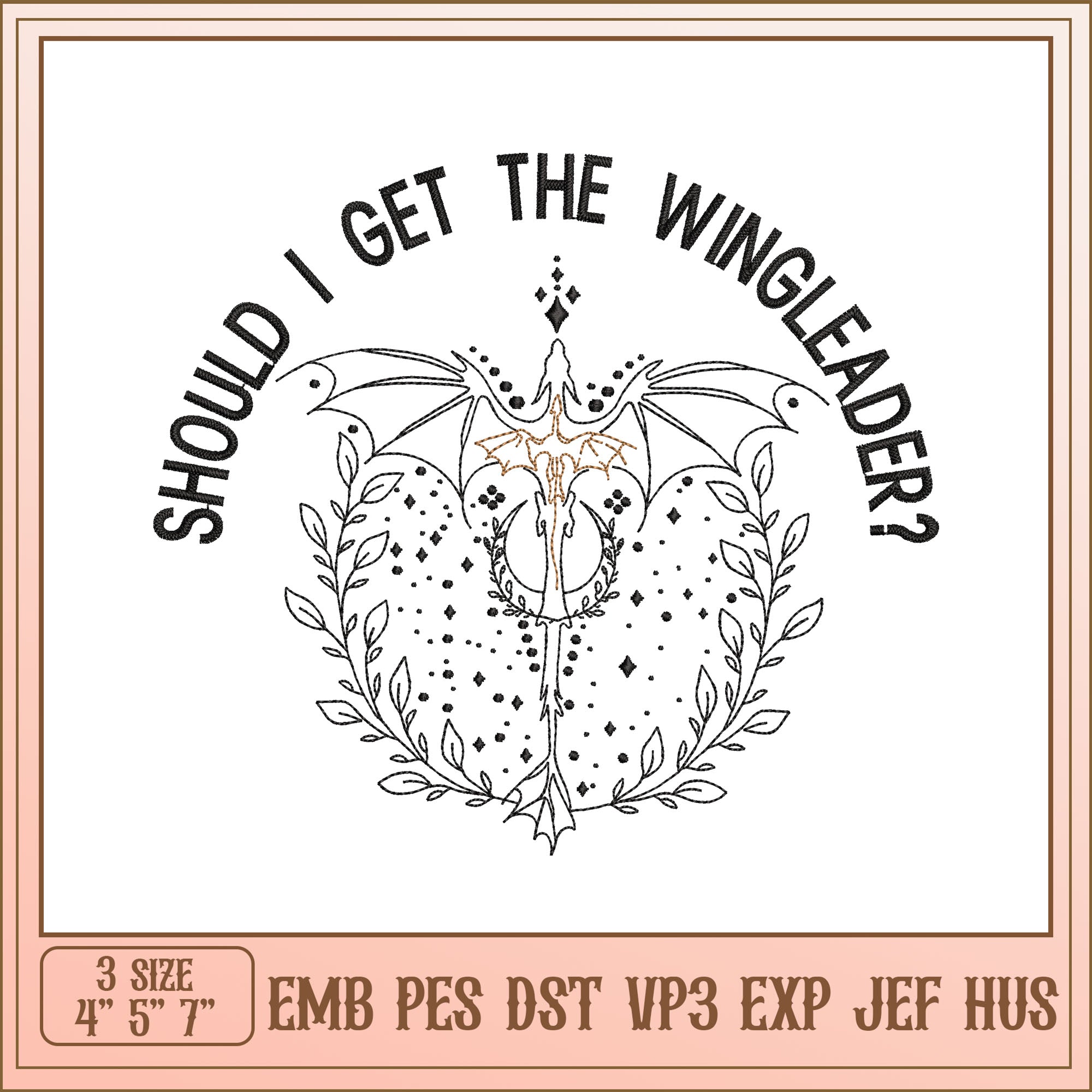Dragon Wing Leader Embroidery Design – svg files for cricut