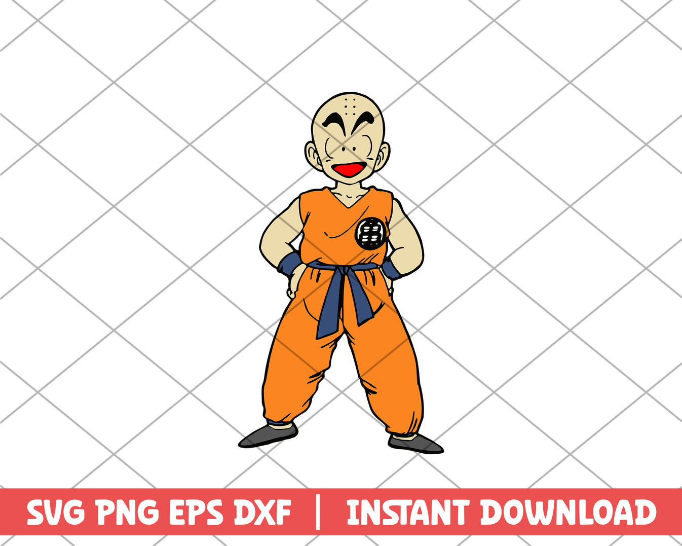 Dragon ball krillin fanart anime svg – svg files for cricut