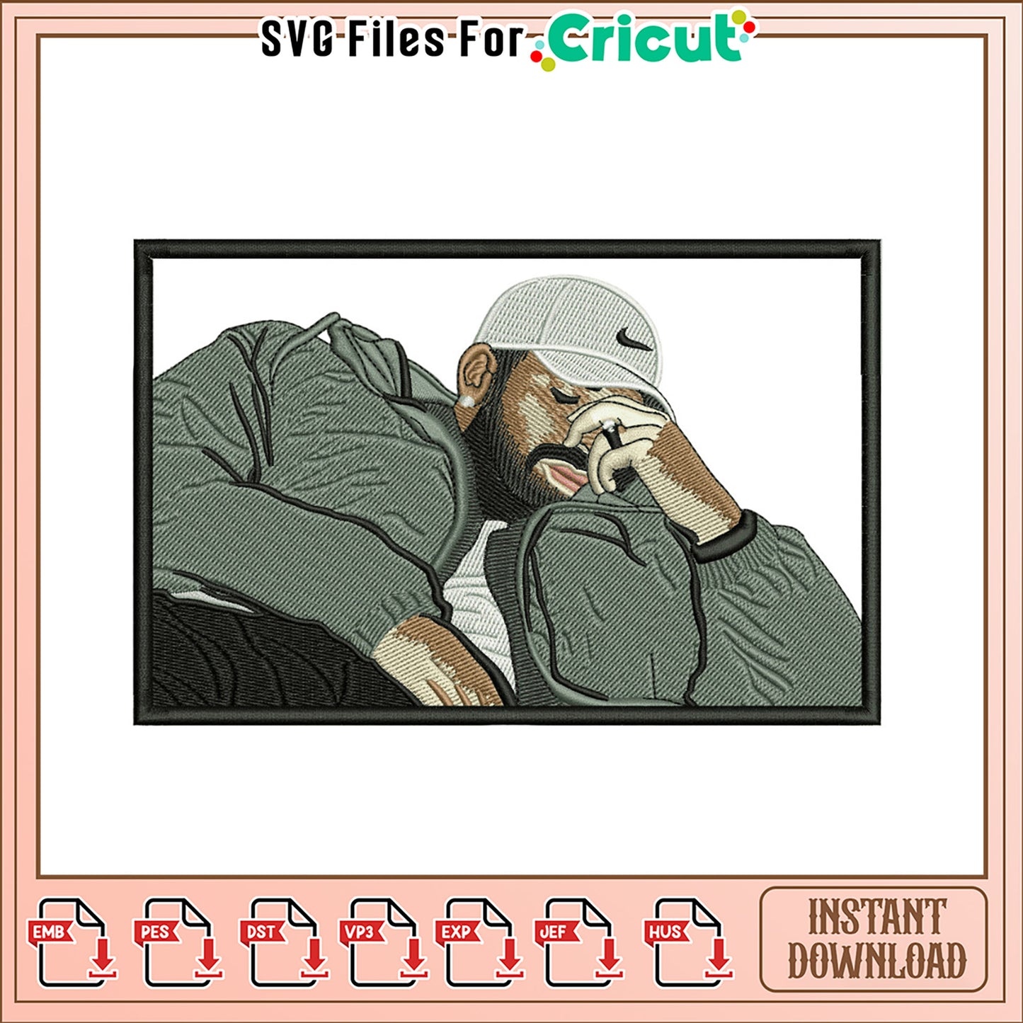 Drake Embroidery Design Instant Download – svg files for cricut