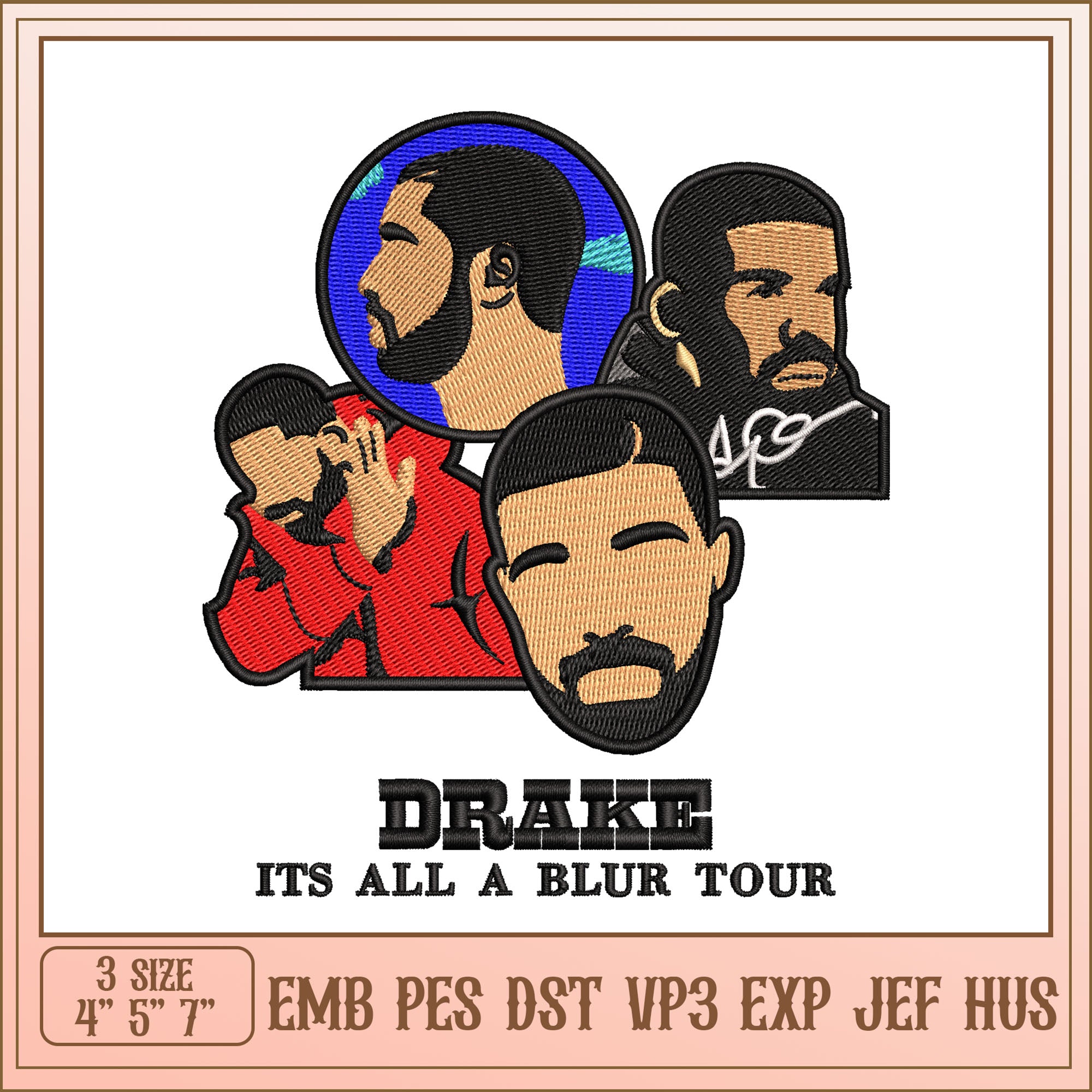 Drake It's All A Blur Tour Embroidery Design – svg files for cricut