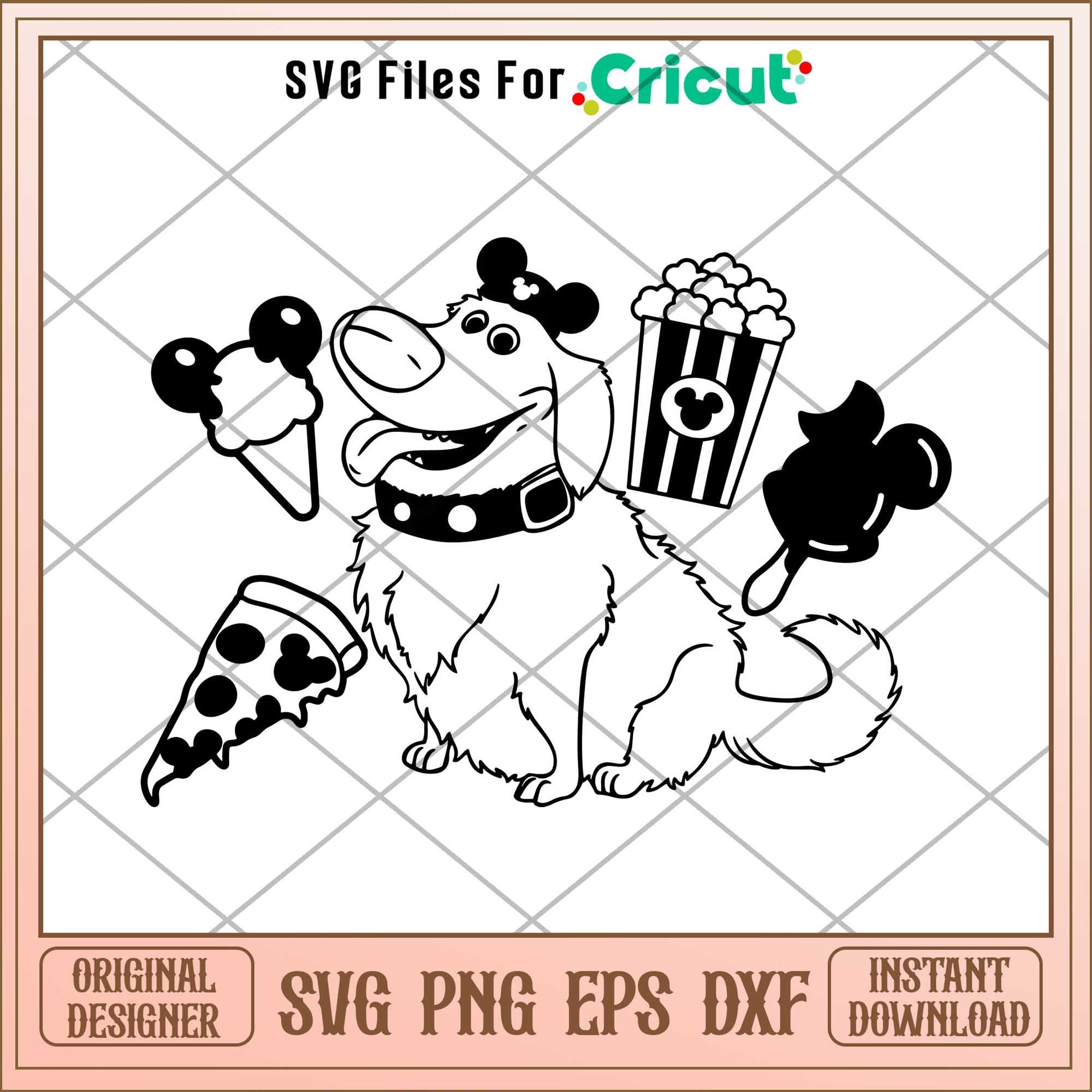 Dug from Up mickey head snack svg, up characters svg, digital dowload ...