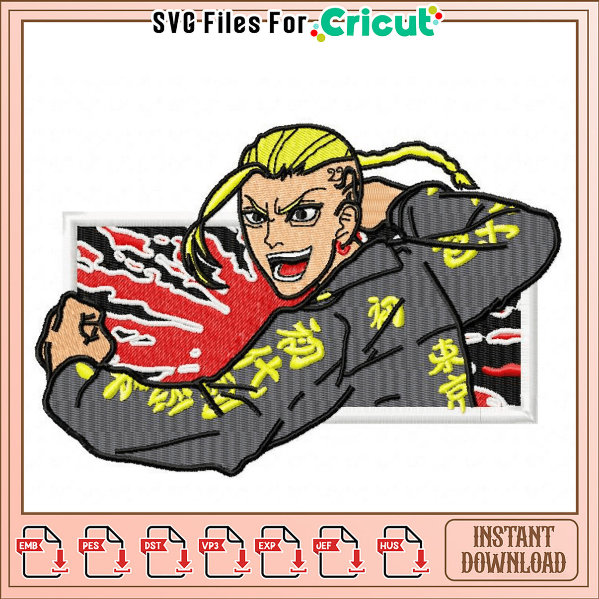 Dynamic Embroidery Design featuring Bold Character Art – svg files for ...
