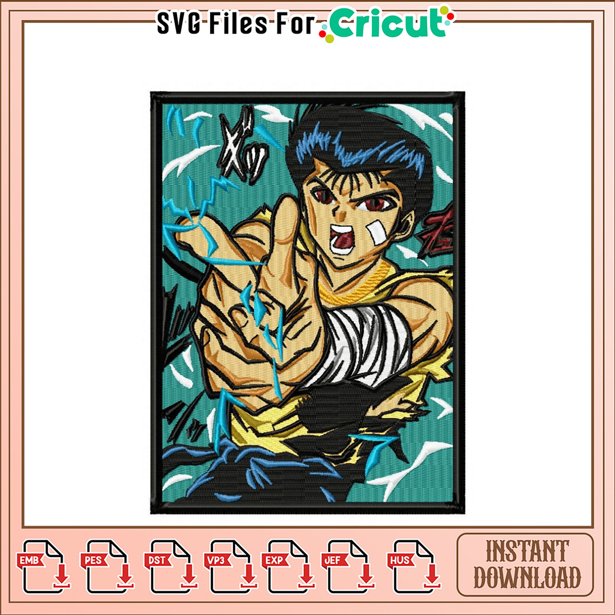 Dynamic Embroidery Design of Bold Action Character – svg files for cricut