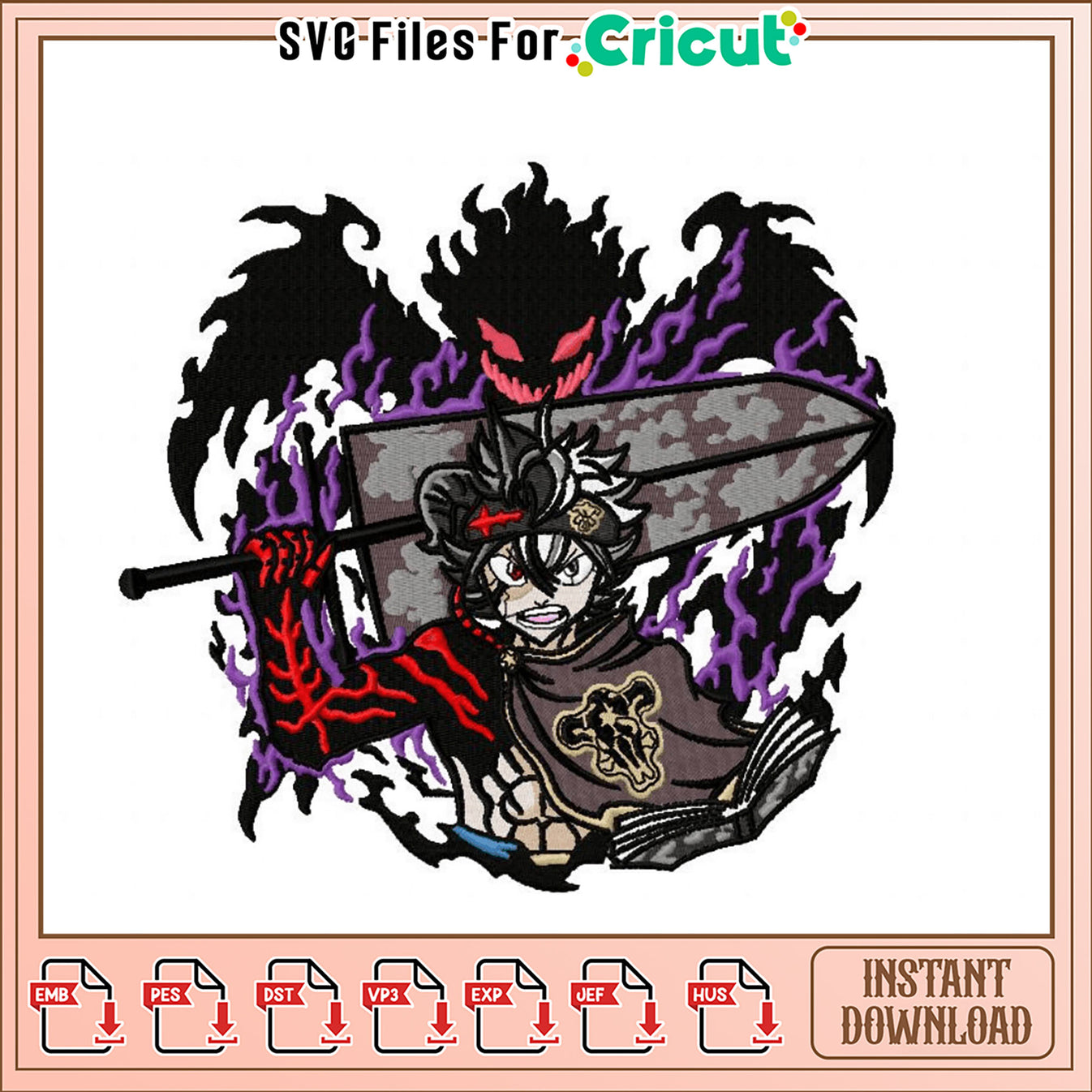 Dynamic Embroidery Design of Bold Character Art – svg files for cricut