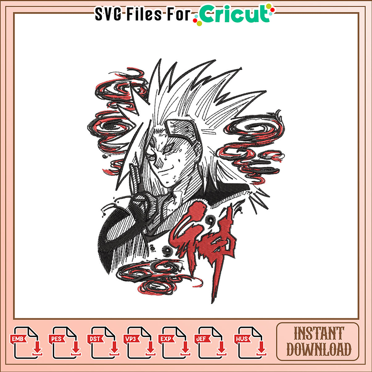 Dynamic Embroidery Design of a Bold Character Art – svg files for cricut