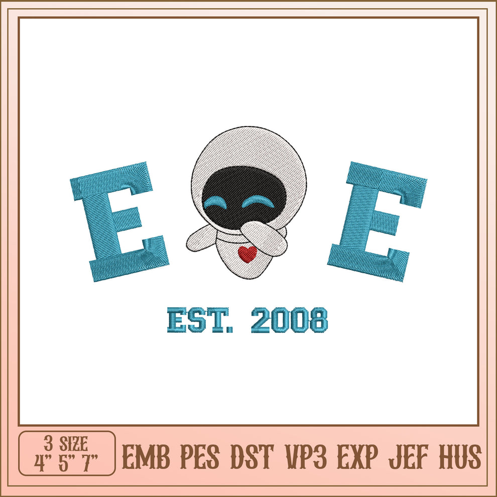 EVE Robot Embroidery Design – svg files for cricut