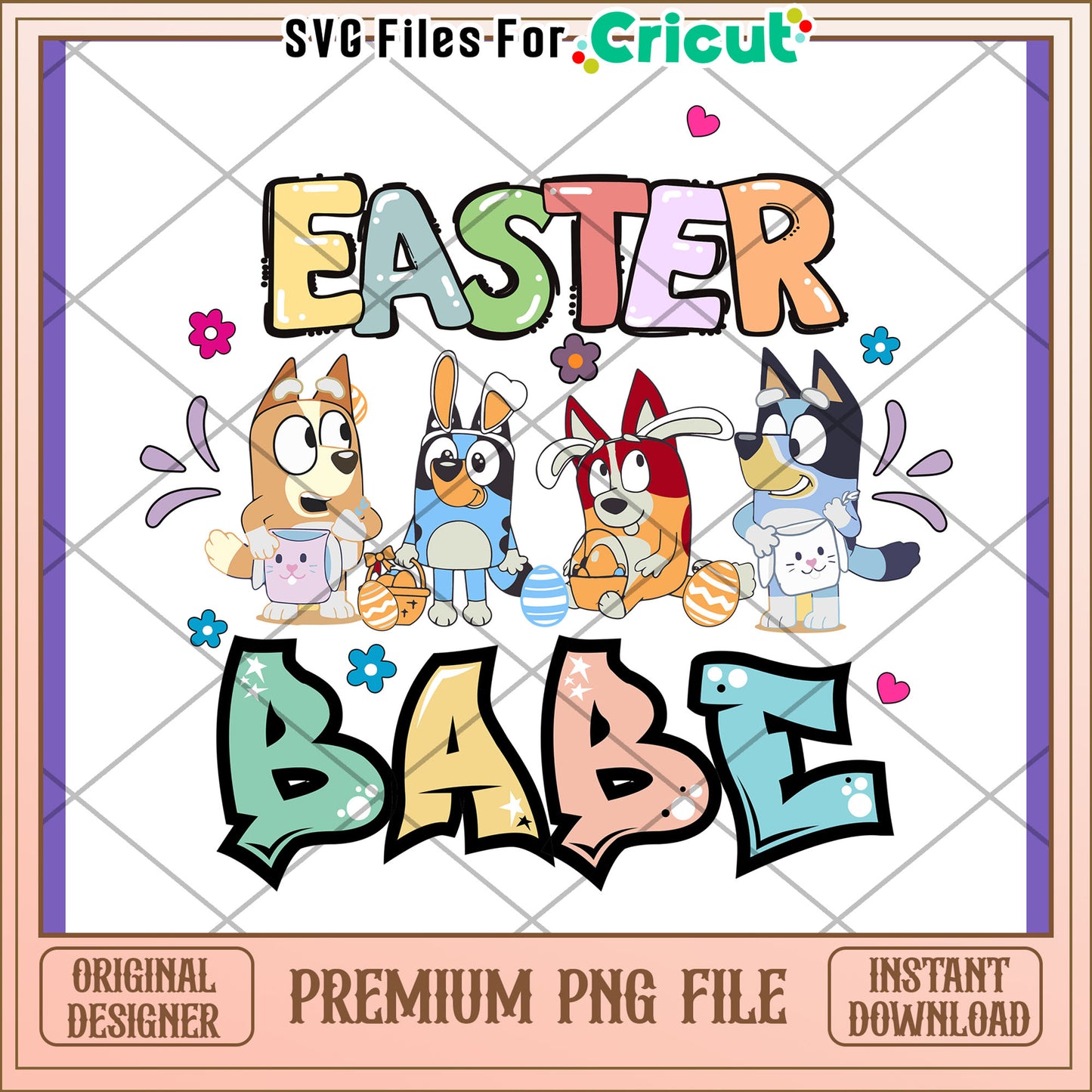 Easter Babe Bluey PNG Design – svg files for cricut