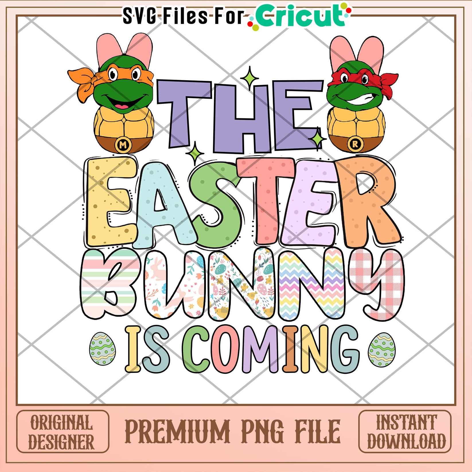 Easter Bunny PNG Turtles Design – svg files for cricut