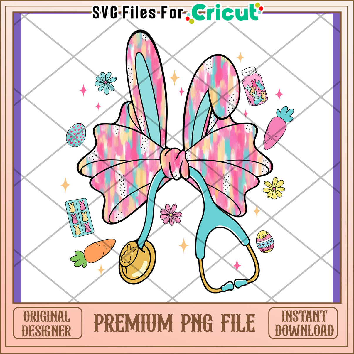 Easter Bunny Stethoscope PNG – svg files for cricut