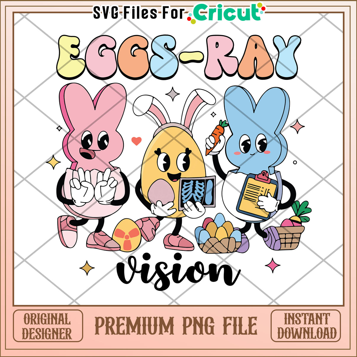 Easter Eggs Ray Vision PNG Design – svg files for cricut