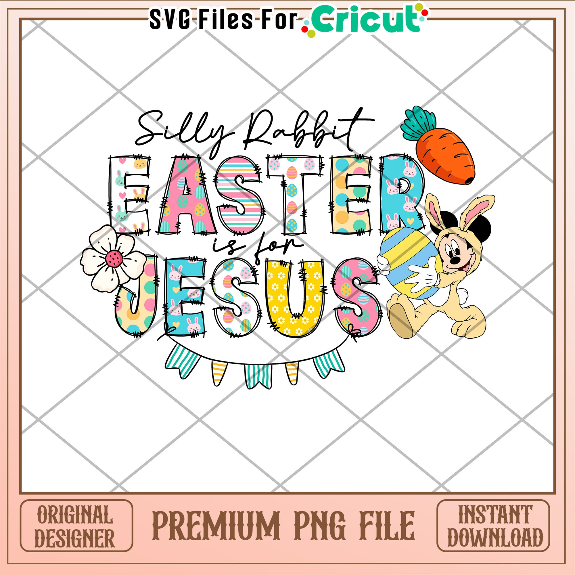 Easter PNG Mickey Mouse Jesus Design – svg files for cricut