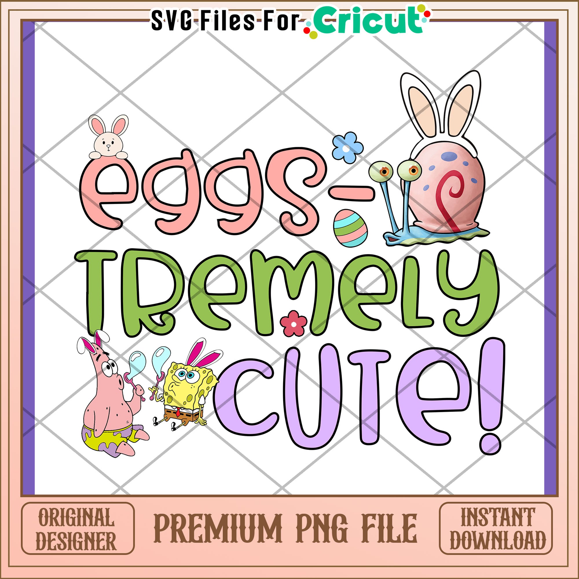 Easter SpongeBob PNG Design Eggs-tremely Cute! – svg files for cricut