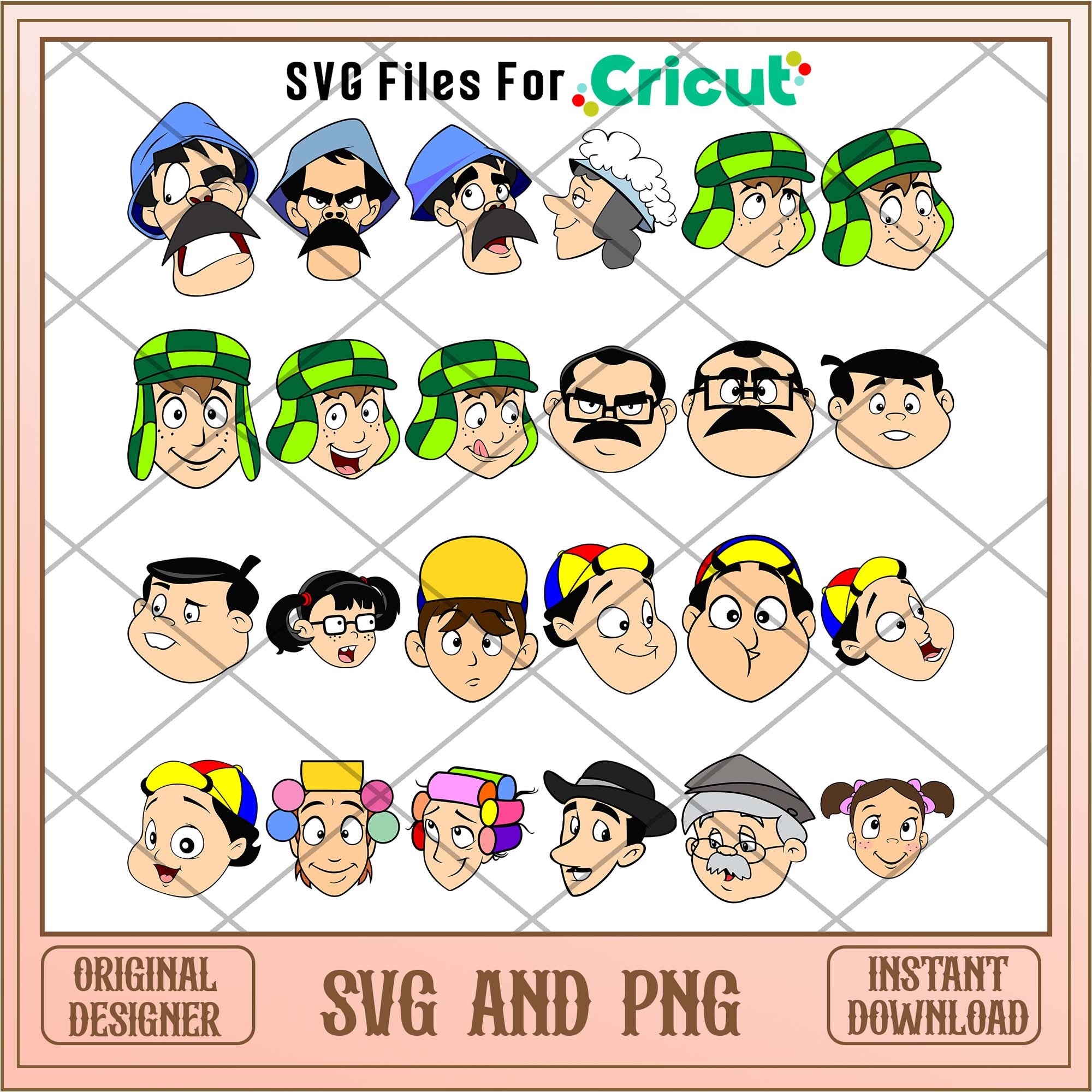 El chavo cartoon characters head svg bundle – svg files for cricut