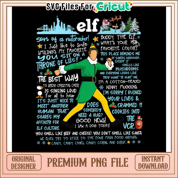 Elf Movie Quote PNG File, Perfect for Holiday Projects and Crafts – svg ...