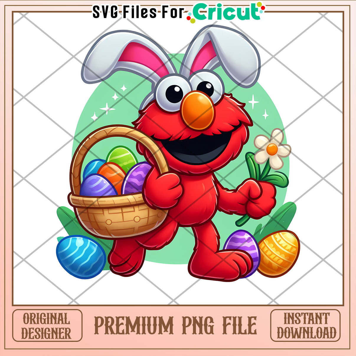 Elmo Easter Bunny PNG Instant Download – svg files for cricut