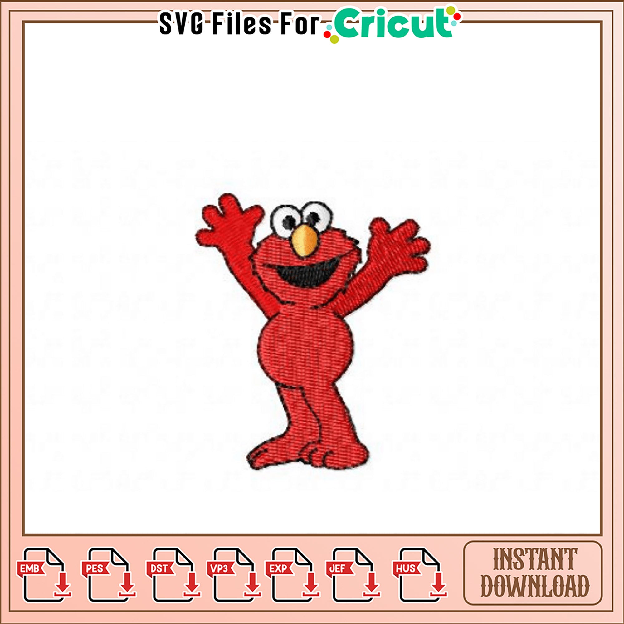 Elmo Embroidery Design Instant Download – svg files for cricut