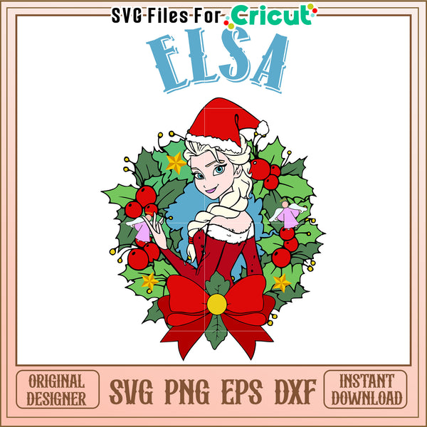Elsa Christmas Wreath SVG PNG EPS DXF – svg files for cricut