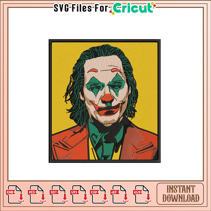 Embroidered Joker Design for Unique Craft Projects – svg files for cricut