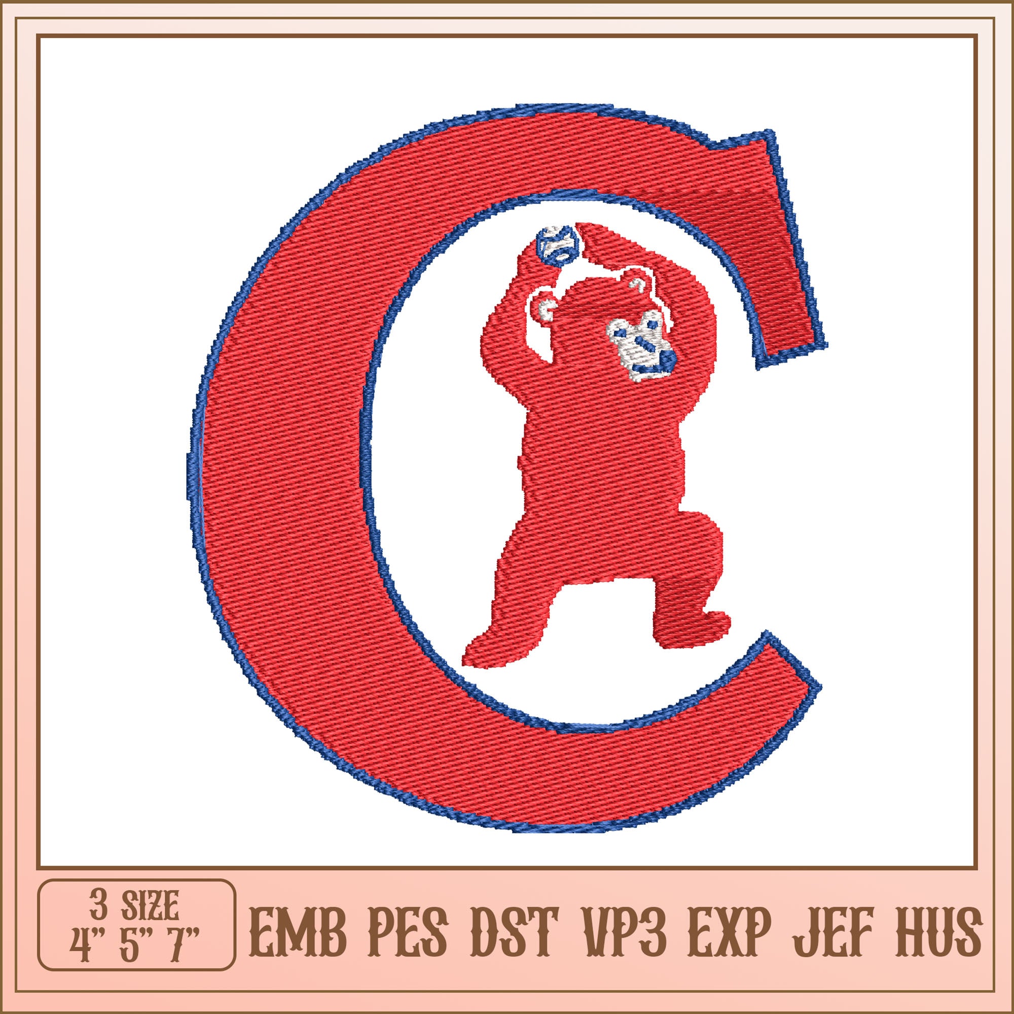 Embroidery Design Cubs Bear Letter C – svg files for cricut