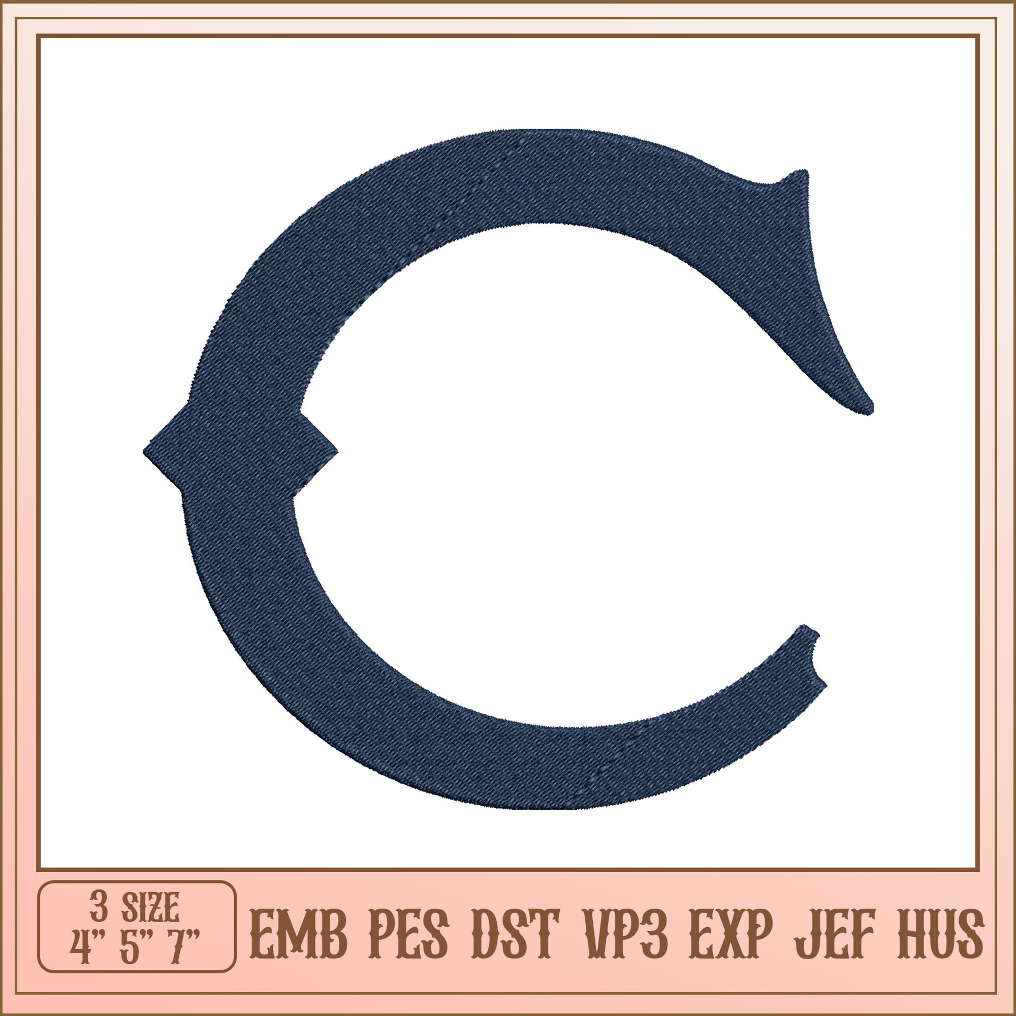 Embroidery Design Letter C 3 Sizes – svg files for cricut