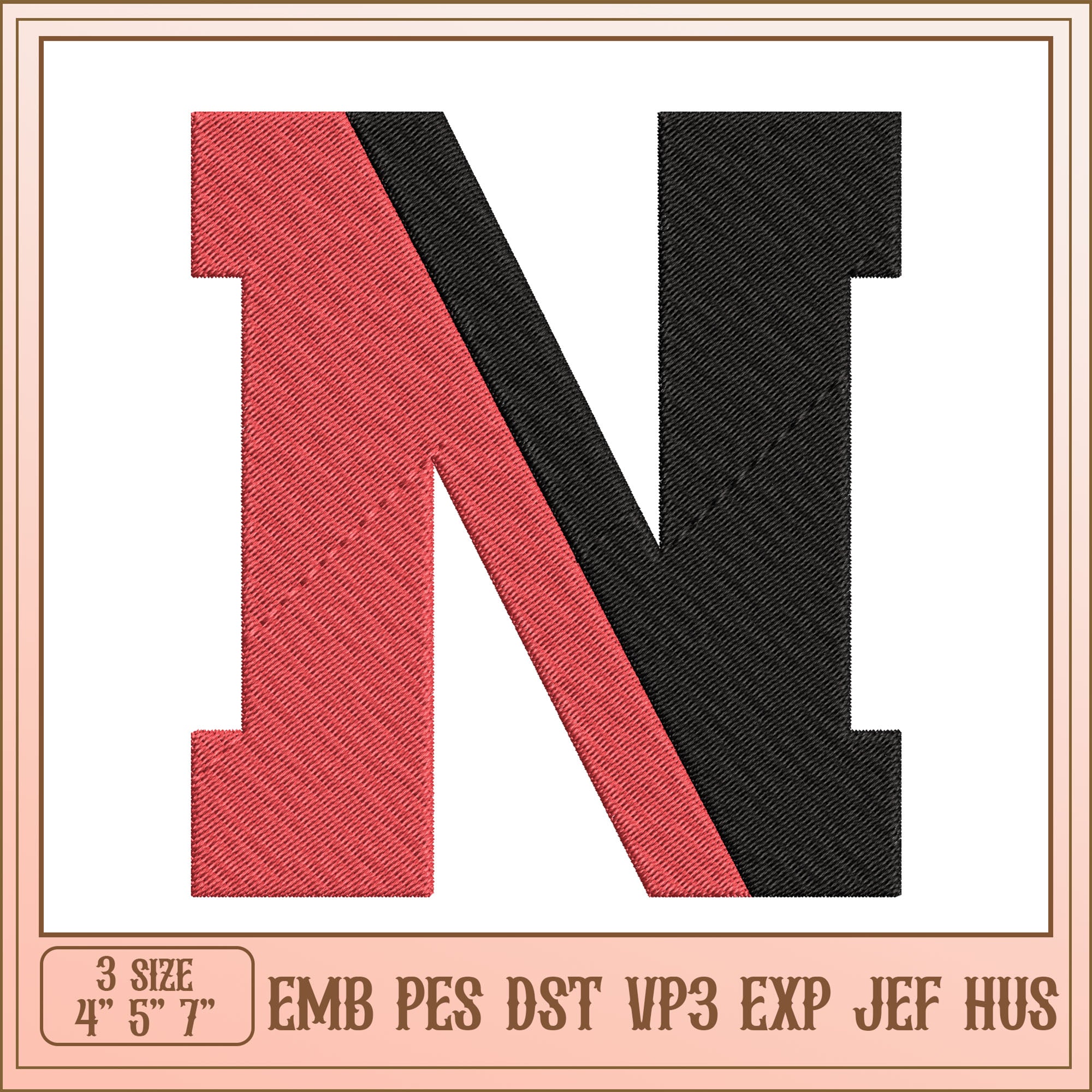 Embroidery Design Letter N 3 Sizes – svg files for cricut