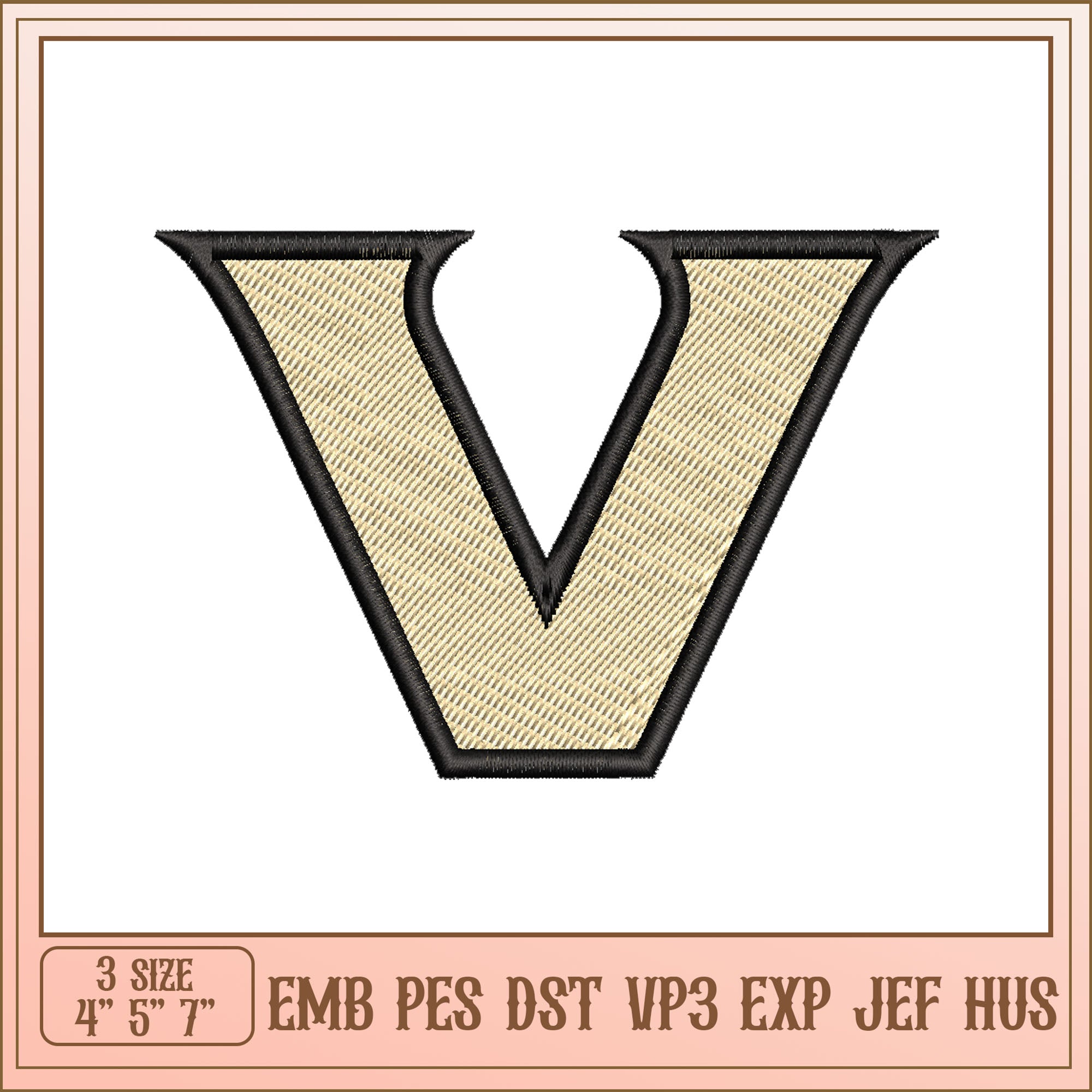 Embroidery Design Letter V – svg files for cricut
