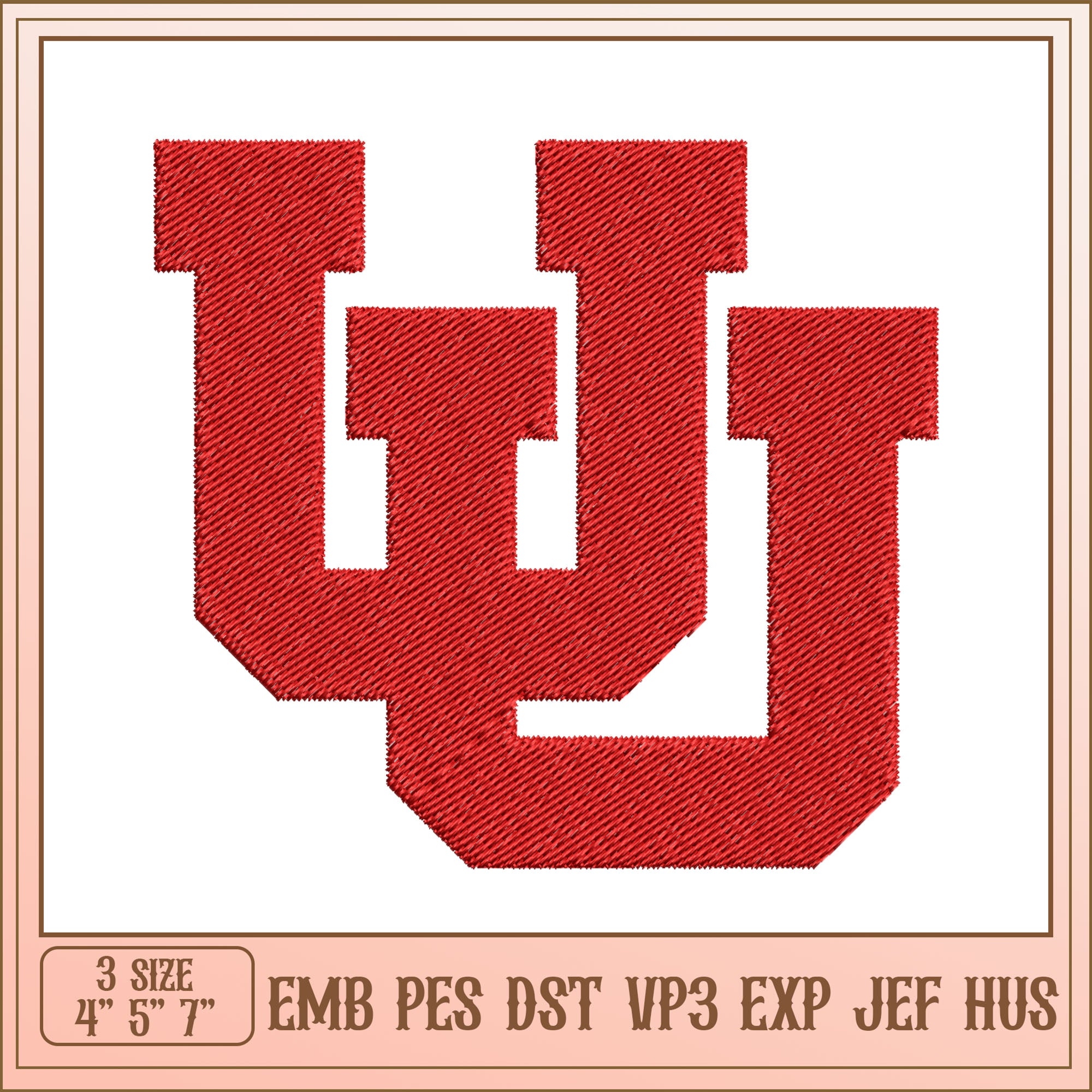 Embroidery Design Red Letter UJ – svg files for cricut