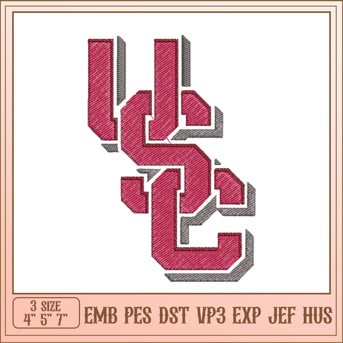 Embroidery Design USC Monogram – svg files for cricut