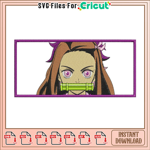 Embroidery Design of A Unique Anime Character Face – svg files for cricut