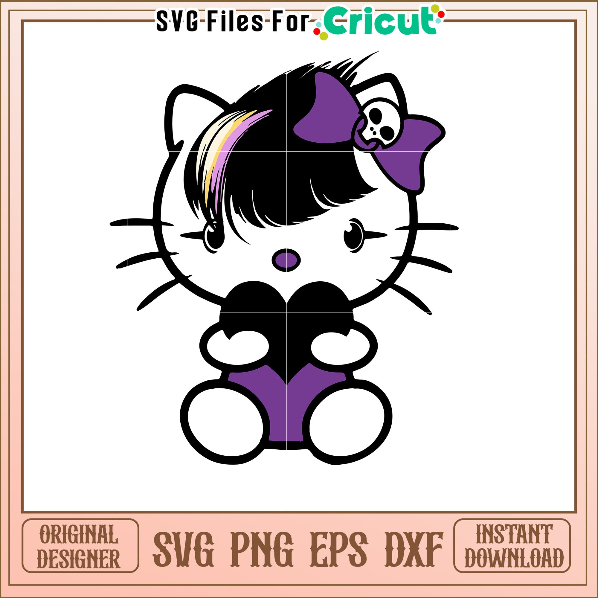 Emo Hello Kitty SVG Cut File – svg files for cricut