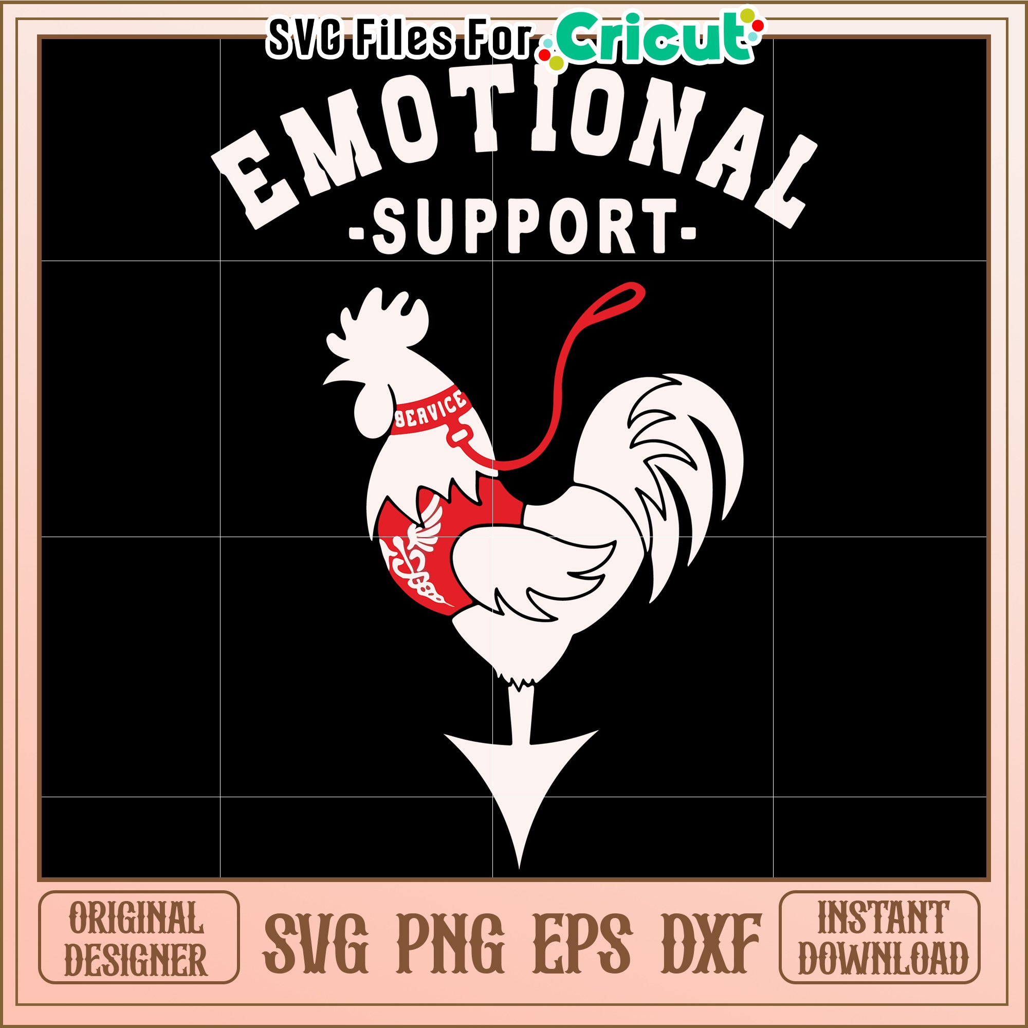 Emotional Support Chicken Graphic, Perfect for Animal Lovers – svg ...