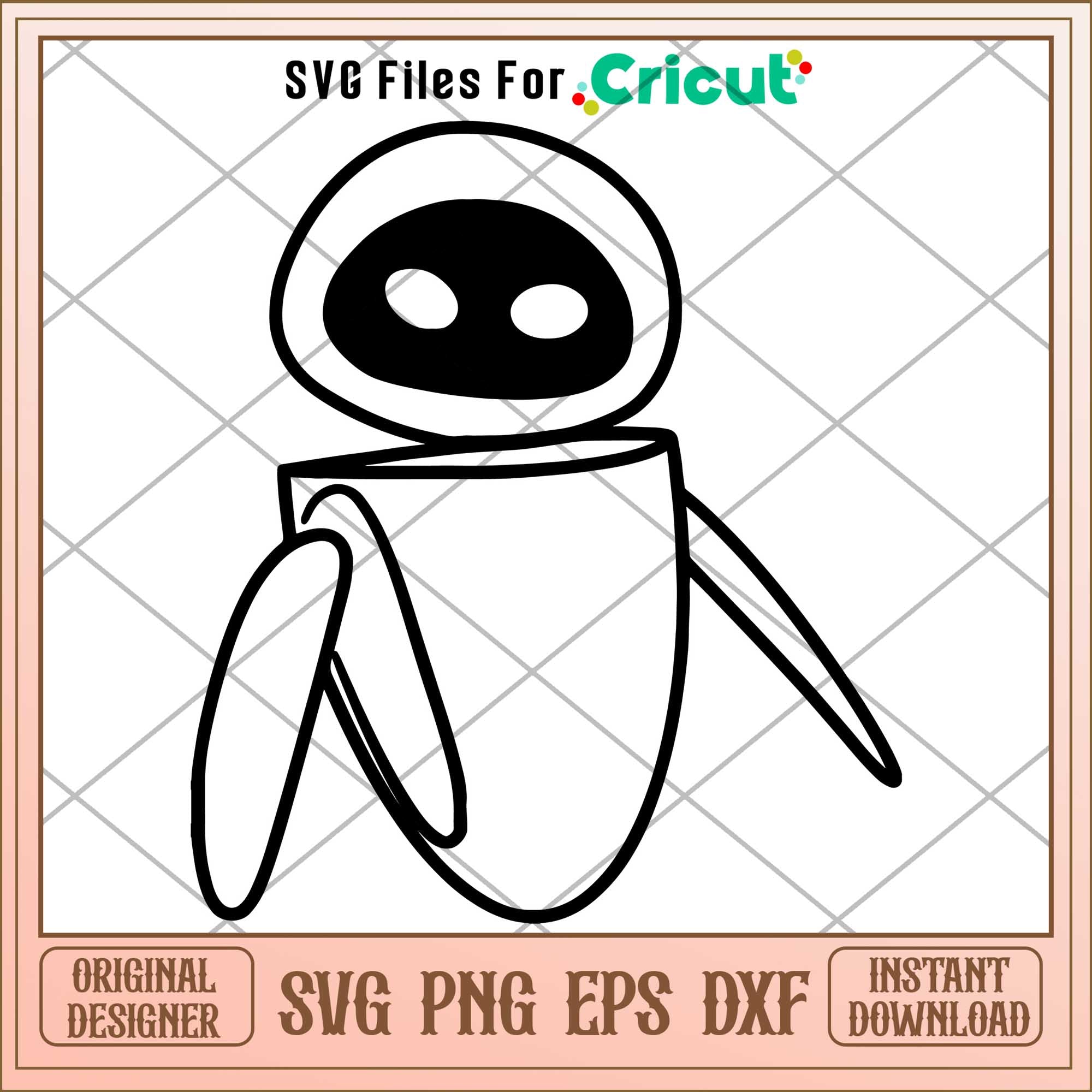 Eve Coloring Svg, walle svg, digital dowload – svg files for cricut