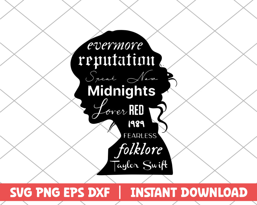 Evermore reputation speak now midnights taylor swift svg – svg files ...