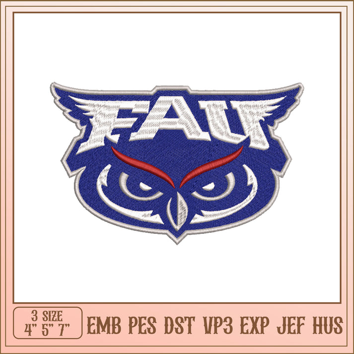 FAU Owl Embroidery Design – svg files for cricut