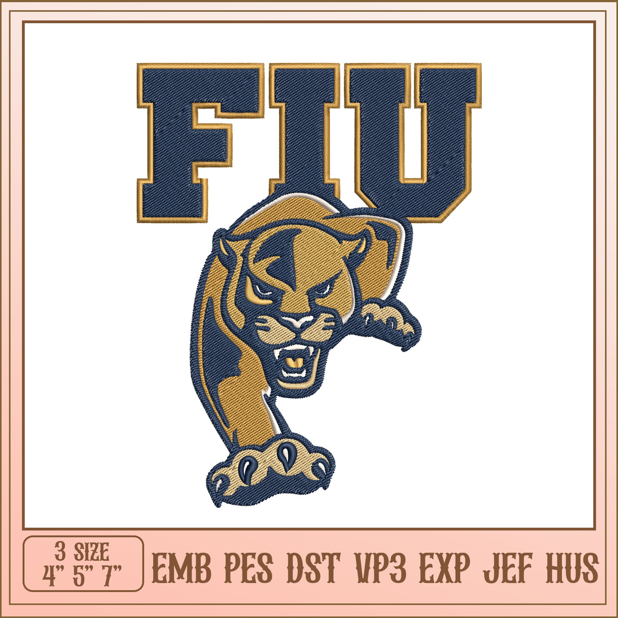 FIU Panther Embroidery Design – svg files for cricut