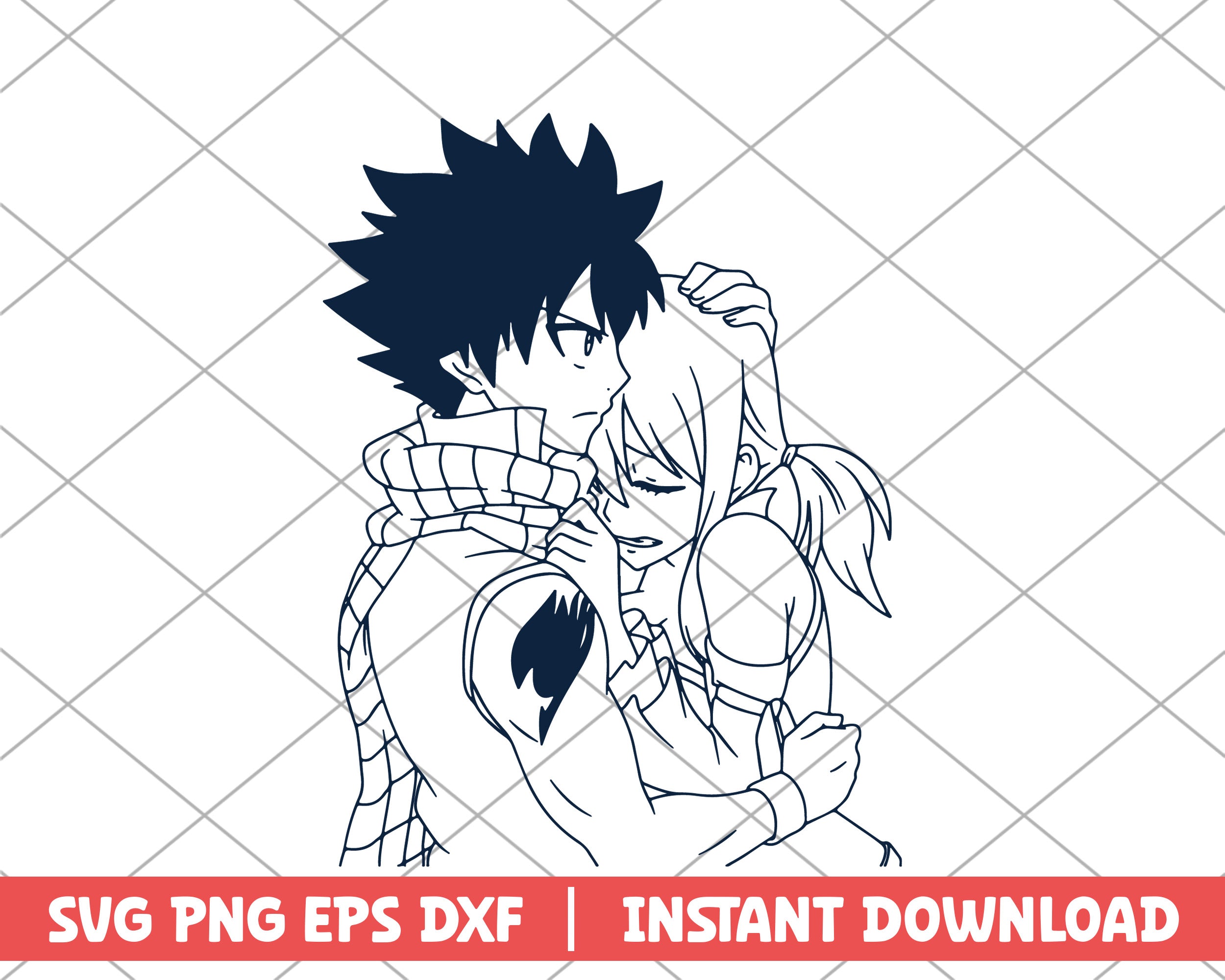 Fairy tail gray and lucy anime svg – svg files for cricut