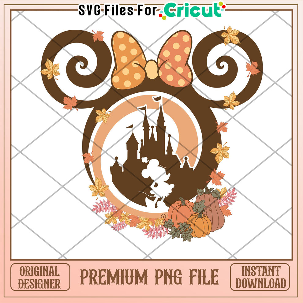 Fall Minnie Mouse Castle PNG – svg files for cricut
