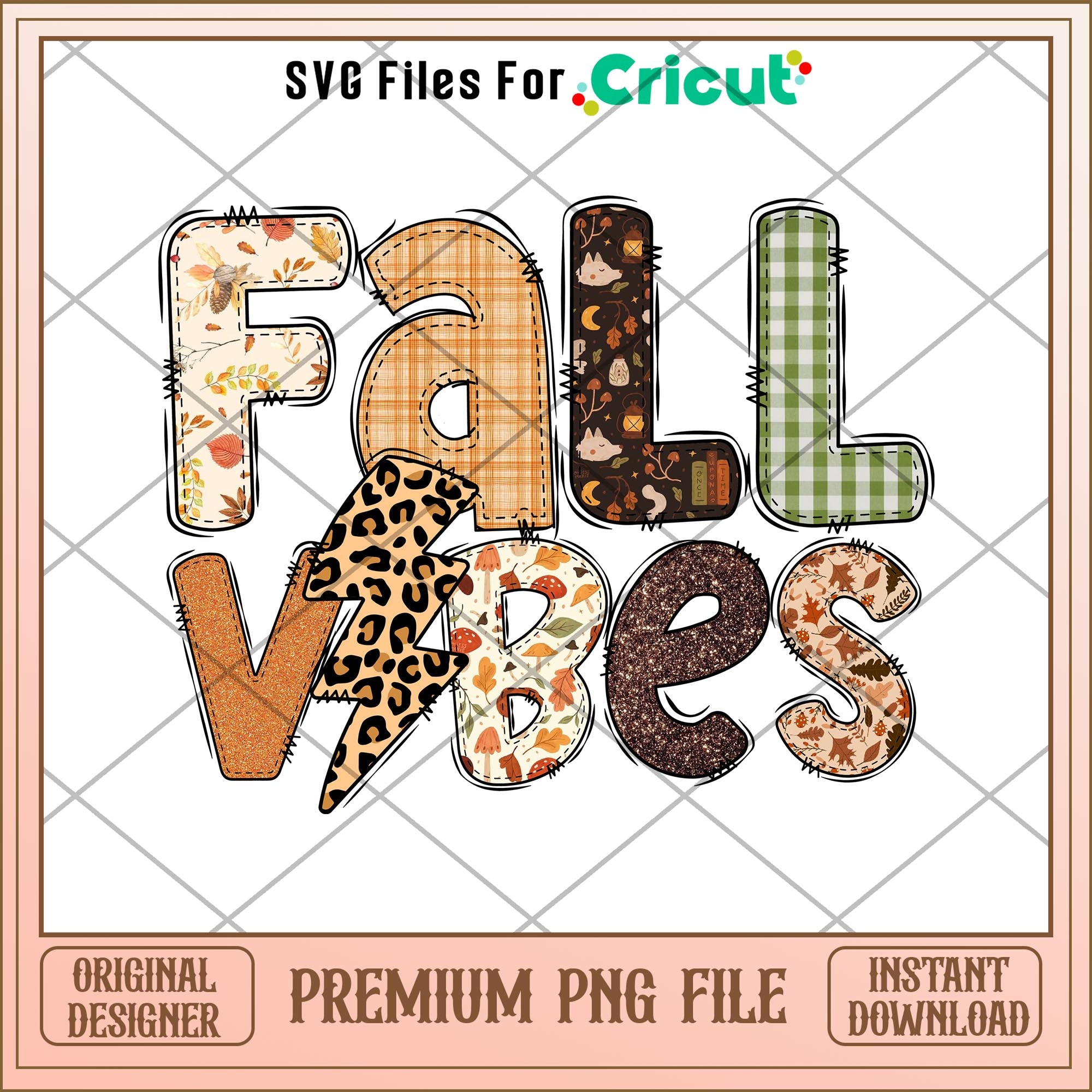Fall vibes font vintage png, fall png, halloween png – svg files for cricut