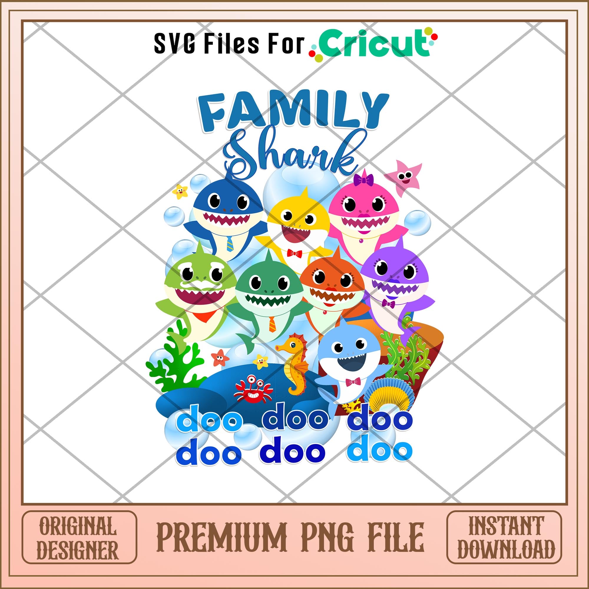 Family Baby Shark Png, Baby Shark characters png, digital download ...