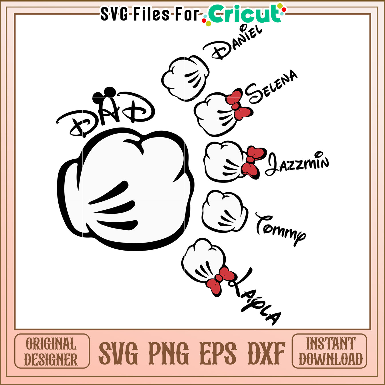 Family Mickey Hands SVG Cut File – svg files for cricut