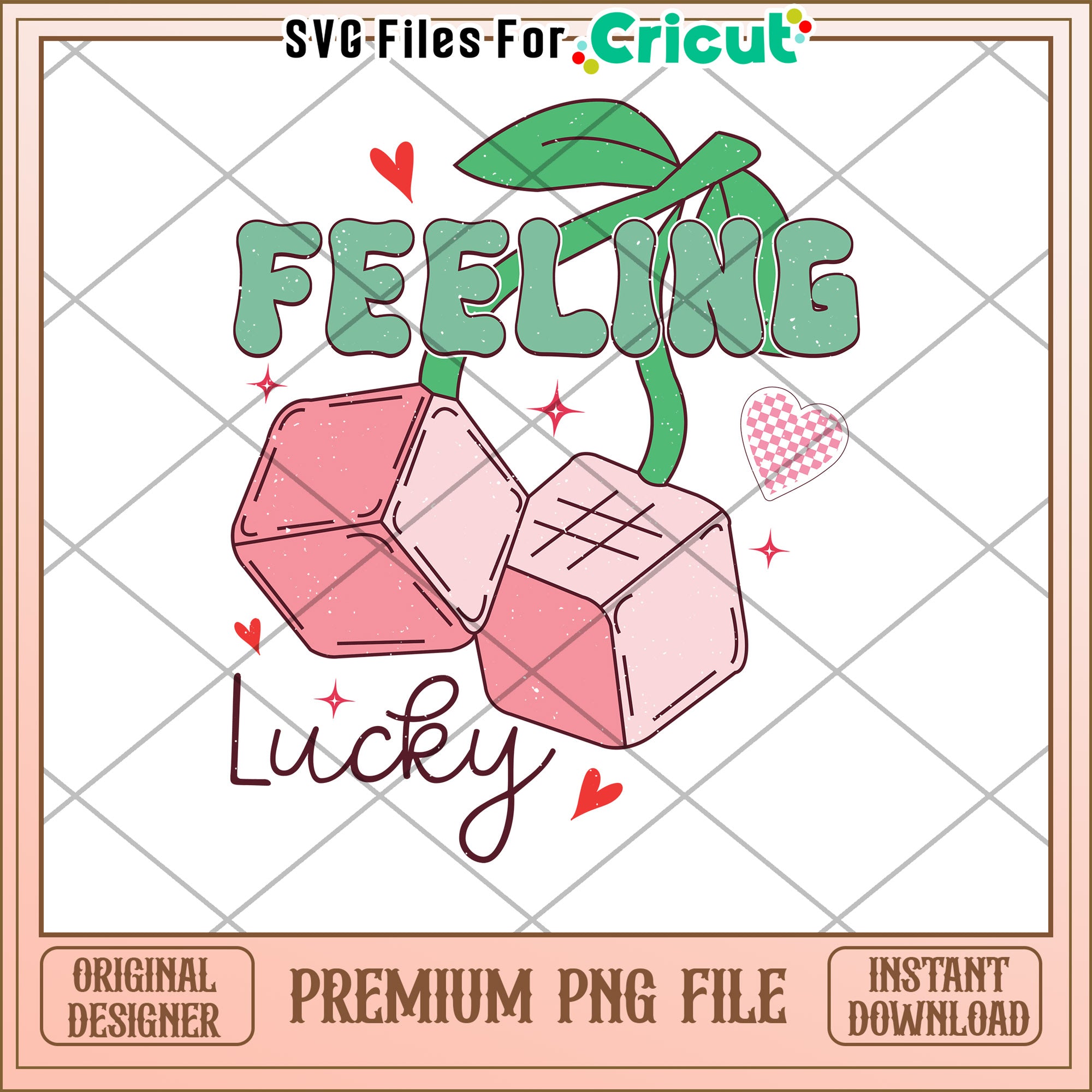 Feeling Lucky Cherry PNG Design – svg files for cricut