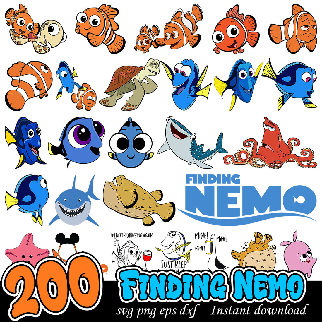 Finding Nemo Bundle Svg, Disney cartoon movies svg bundle – svg files ...