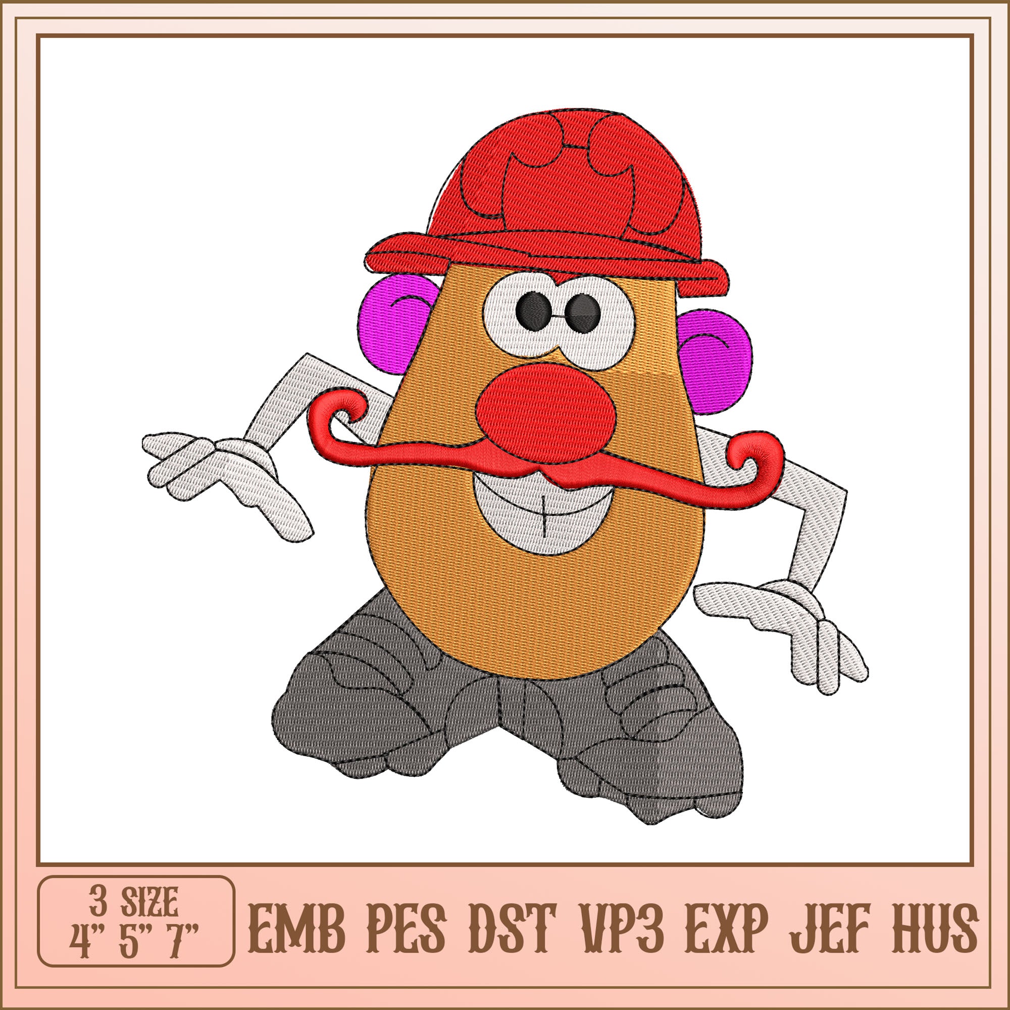 Firefighter Mr Potato Head Embroidery Design – svg files for cricut