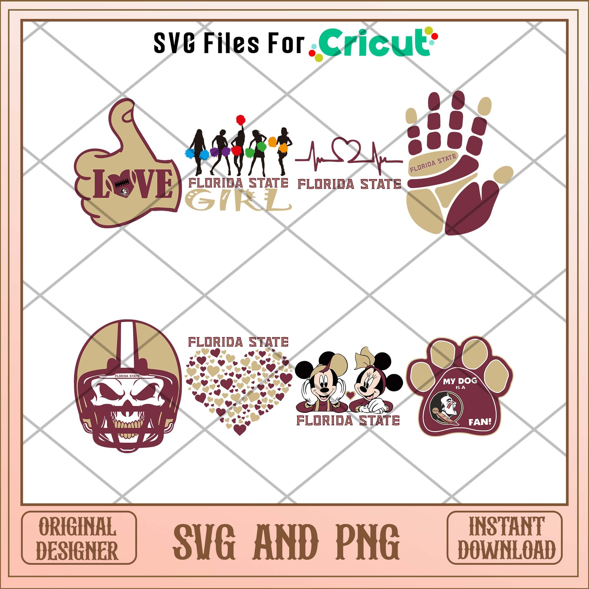 Florida State seminoles heart svg, Florida seminoles svg bundle, NCAA ...