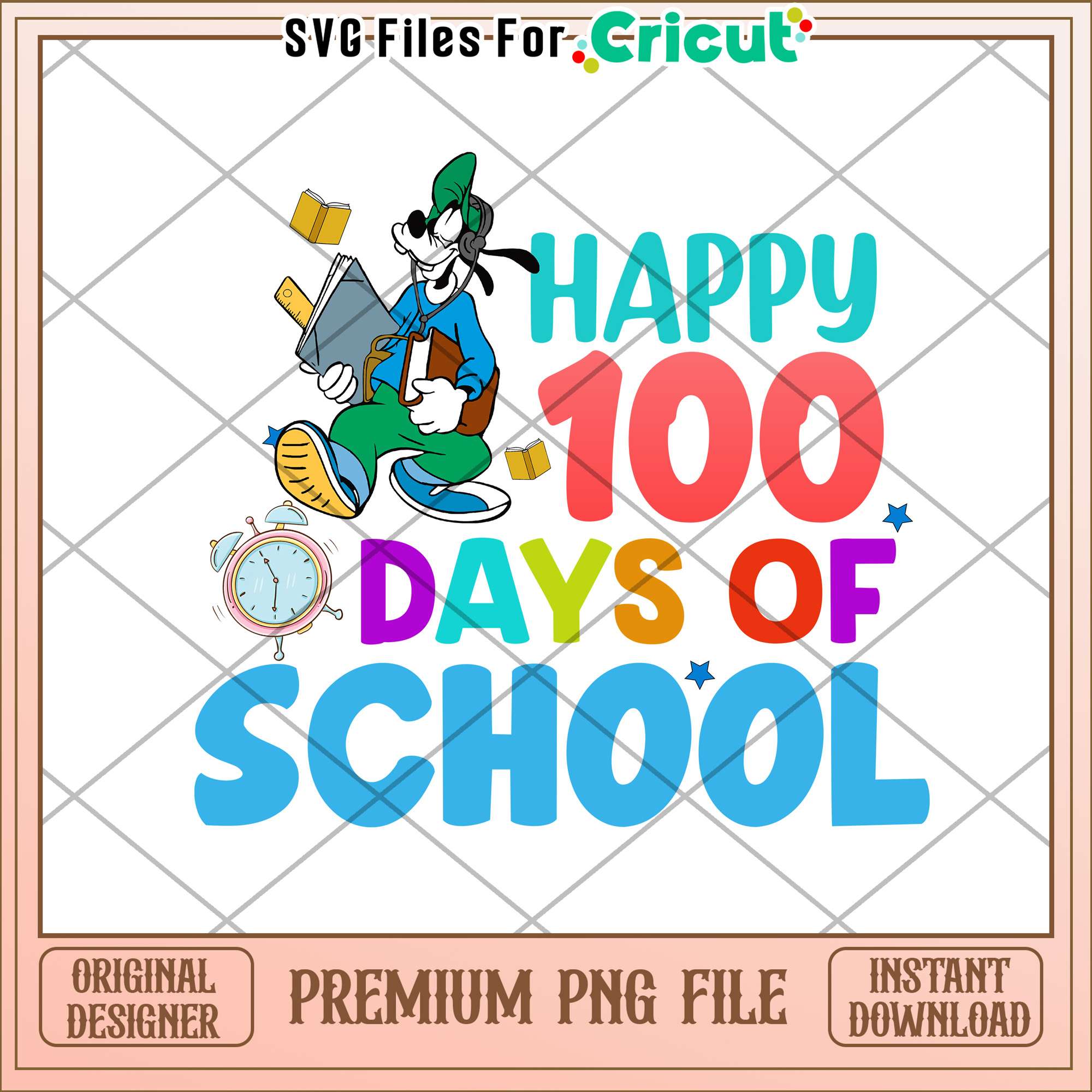 Font design happy 100 days of school png, Goofy dog png – svg files for ...