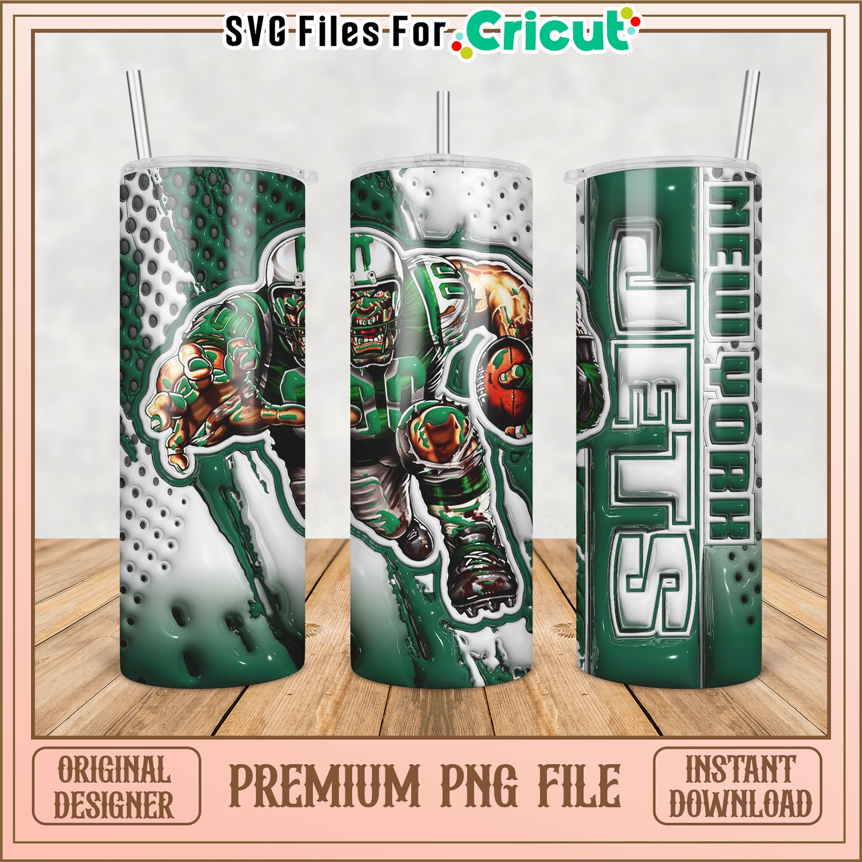 Football Tumbler PNG Design – svg files for cricut