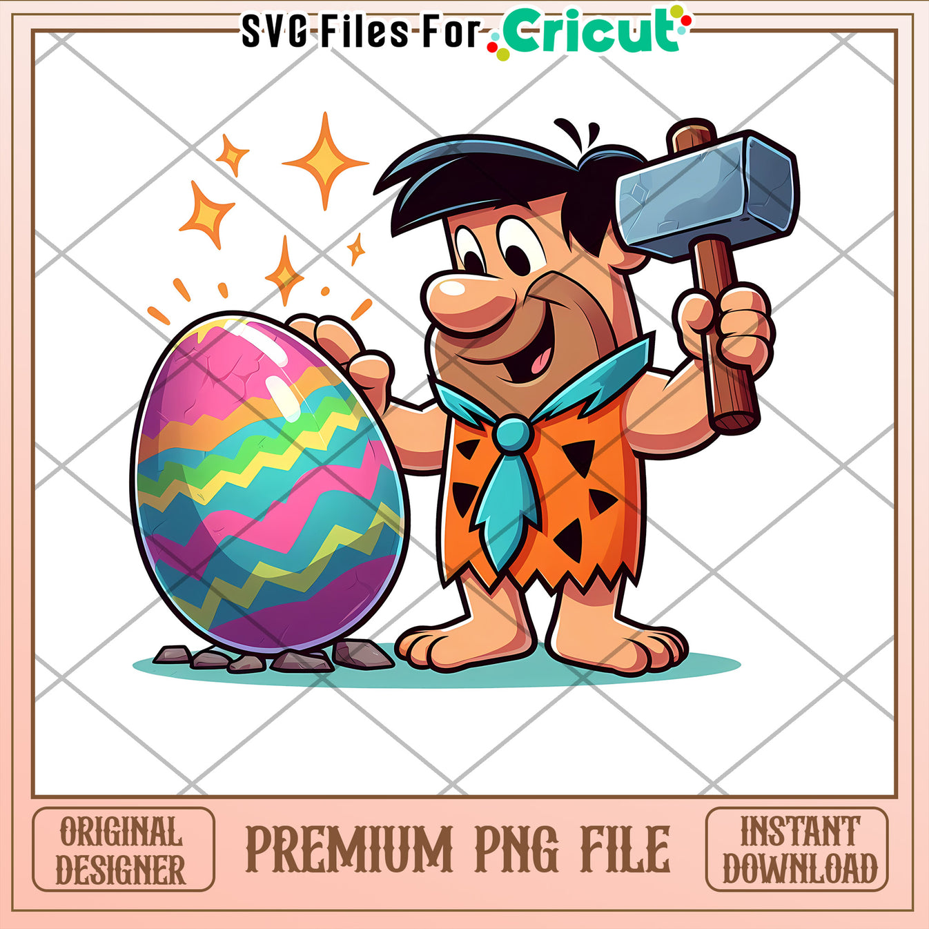Fred Flintstone Easter Egg PNG – svg files for cricut